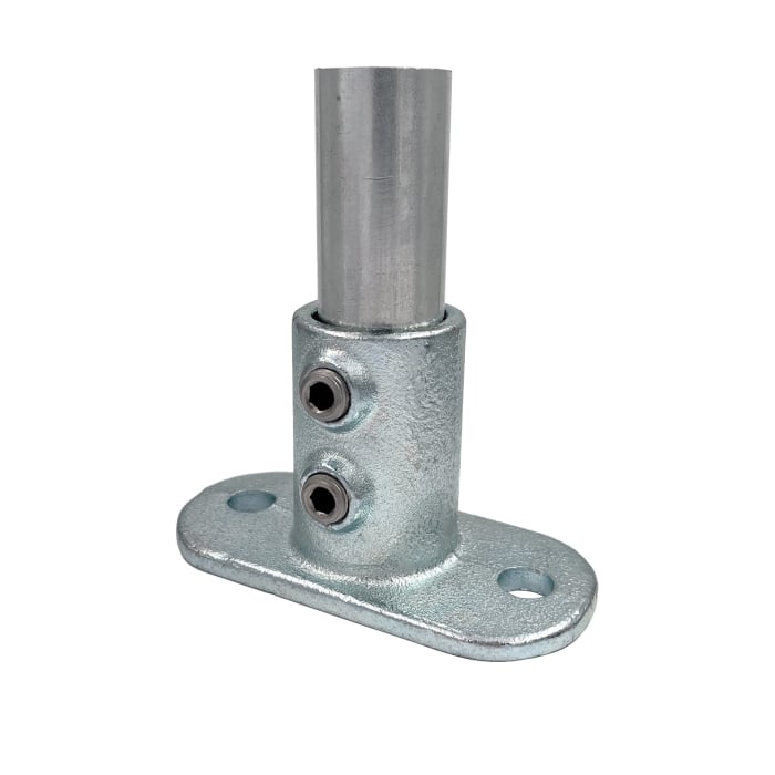 Raccord tubulaire - Accroche socle JM 132-C42 pour une fixation au sol.