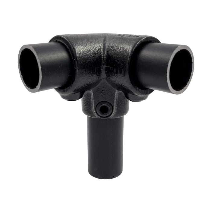 Raccord tubulaire noir - Raccord JM128-B34-BK angle haut avec traitement cataphorèse.